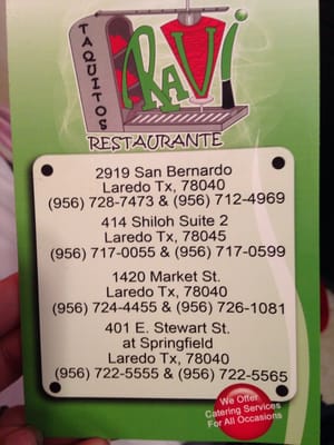 TAQUITOS RAVI RESTAURANTE | 401 E Stewart St, Laredo, Texas - Mexican ...