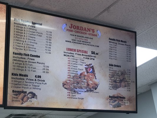 Jordans Menu