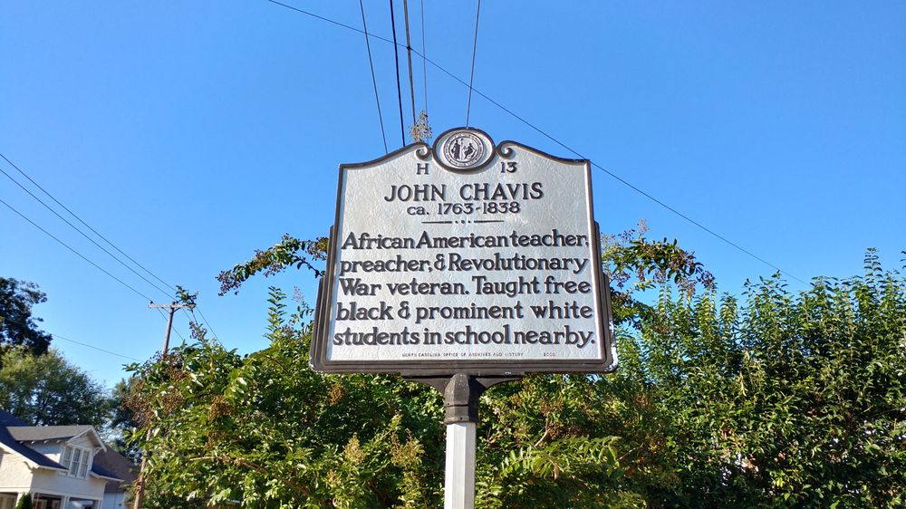 JOHN CHAVIS HISTORICAL MARKER - S East St & Worth St, Raleigh, North Carolina - Landmarks ...