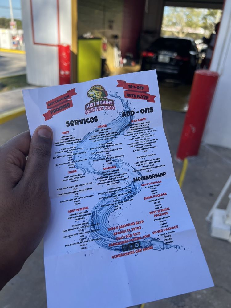 CARGASSMS MIST N SHINE FULL SERVICE HAND CAR WASH - Updated April 2025 ...