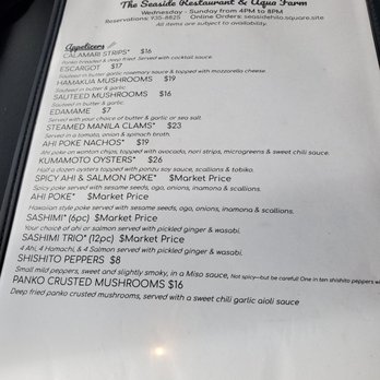 THE SEASIDE RESTAURANT AND AQUA FARM - Updated November 2024 - 740 ...