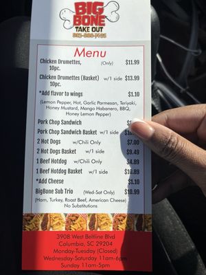 BIG BONE TAKE OUT - Updated December 2025 - 17 Photos & 21 Reviews ...