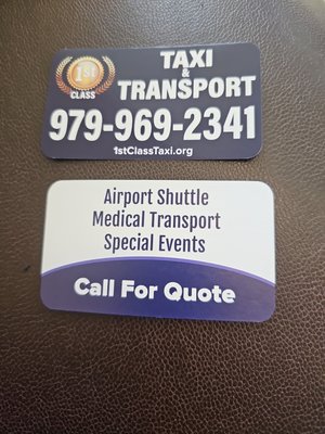 1ST CLASS TAXI & TRANSPORT - Updated October 2025 - College Station ...