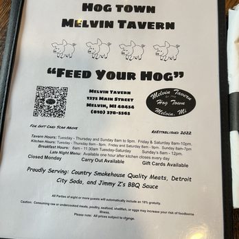 MELVIN “ HOG TOWN “ TAVERN - Updated December 2025 - 31 Photos & 11 ...