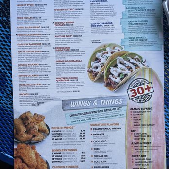 Hurricane wings menu store