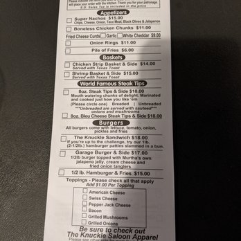 THE KNUCKLE SALOON - Updated July 2024 - 132 Photos & 138 Reviews - 931 ...