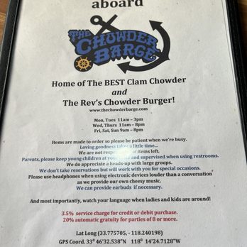 THE CHOWDER BARGE - Updated April 2025 - 1242 Photos & 735 Reviews ...