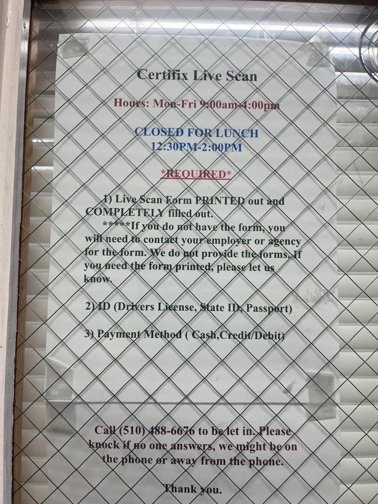 CERTIFIX LIVE SCAN - Updated December 2025 - 2648 International Blvd ...