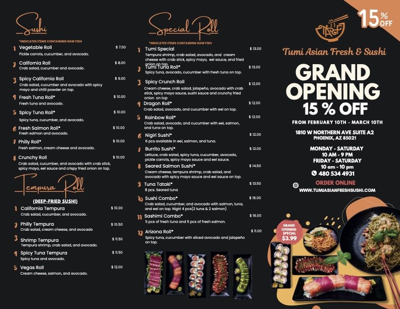 TUMI ASIAN FRESH & SUSHI - Updated March 2025 - 1810 W Northern Ave ...