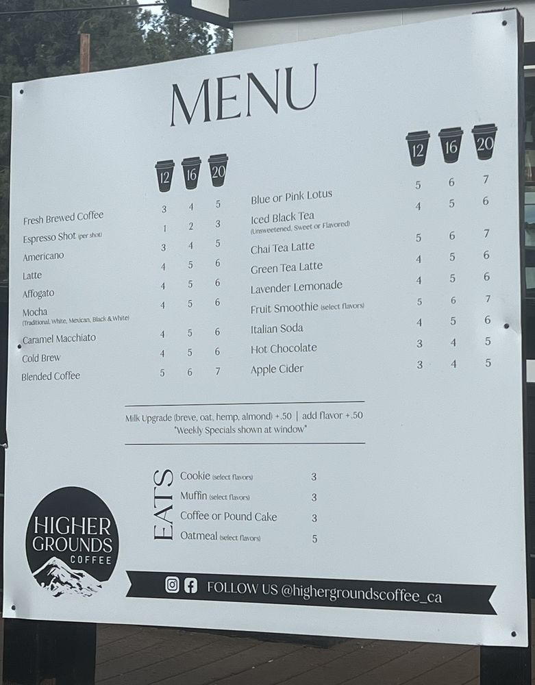 HIGHER GROUNDS COFFEE - Updated August 2024 - 190 N Weed Blvd, Weed ...