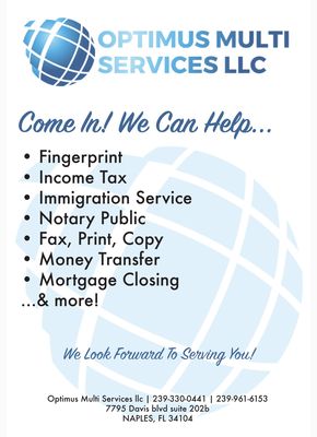 OPTIMUS MULTI SERVICES - Updated October 2025 - 7795 Davis Blvd, Naples ...