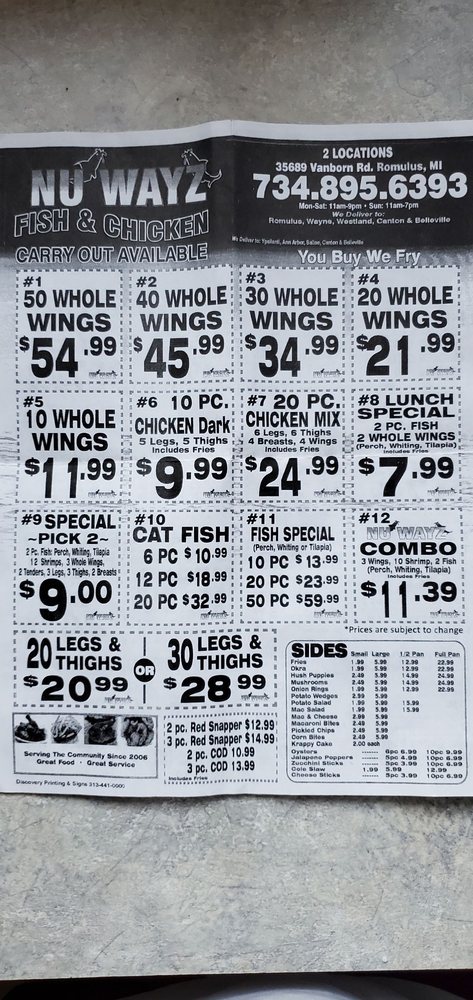 NU WAYZ FISH & CHICKEN - Updated December 2025 - 35689 Van Born Rd ...