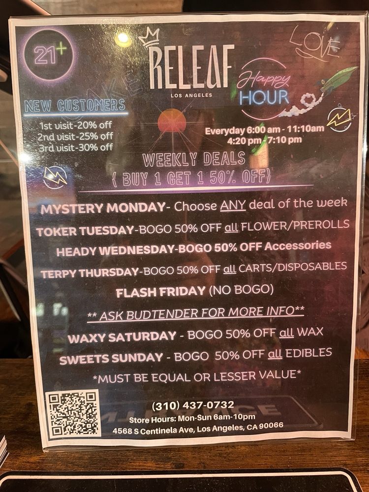 RELEAF - CANNABIS - DISPENSARY - Updated June 2024 - 4568 S Centinela ...