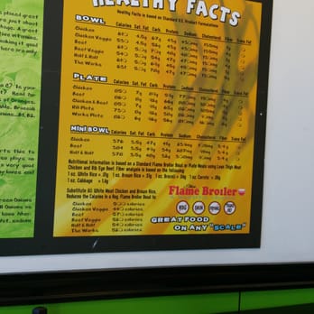 Flame Broiler Menu Nutrition Facts | Besto Blog