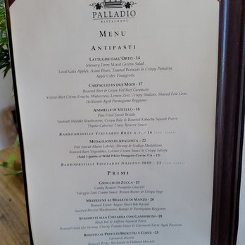PALLADIO RESTAURANT - Italian Restaurant at 17655 Winery Rd ...