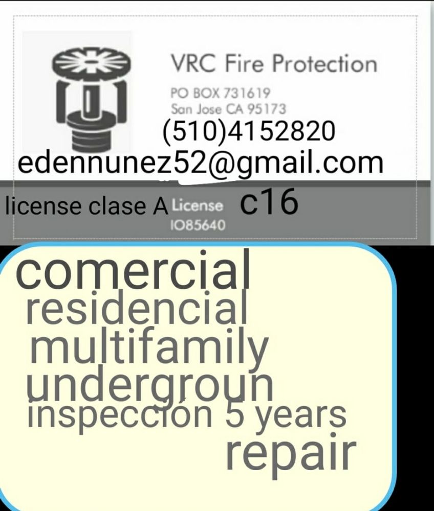 VRC FIRE PROTECTION - Updated August 2024 - Request a Quote - San Jose ...