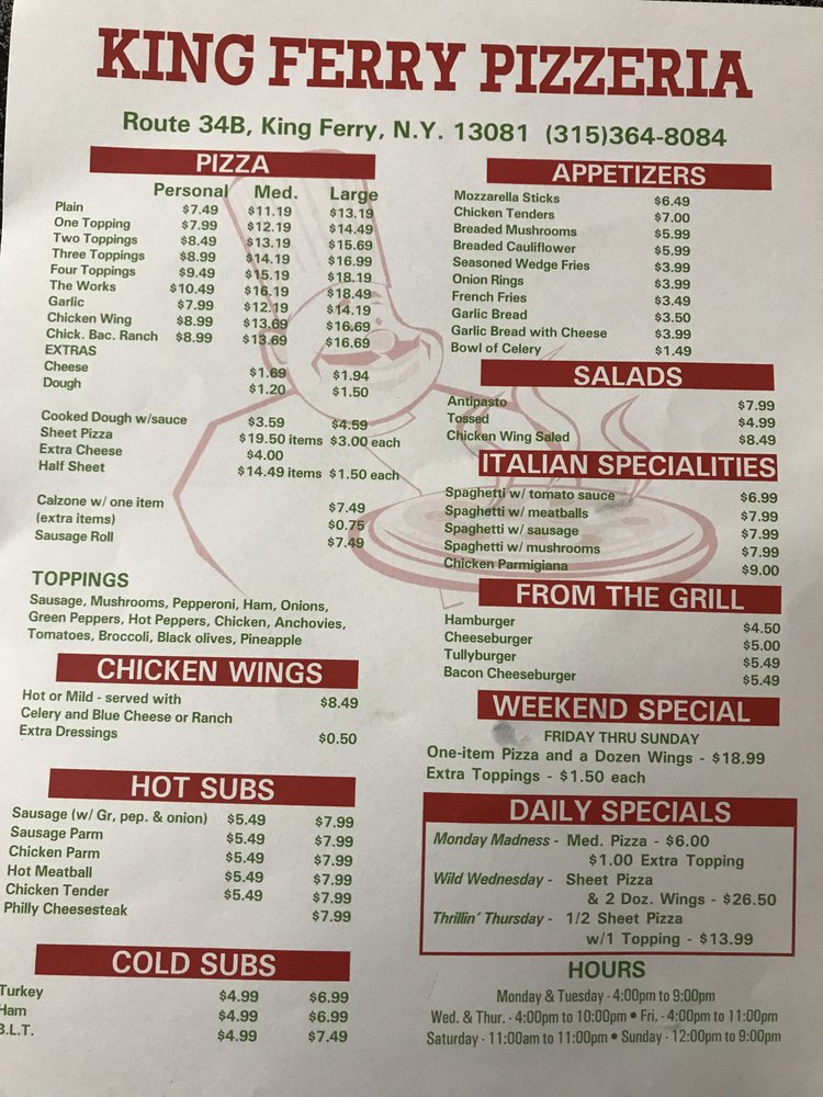 KING FERRY PIZZERIA - Updated October 2025 - 1007 Main, King Ferry, New ...
