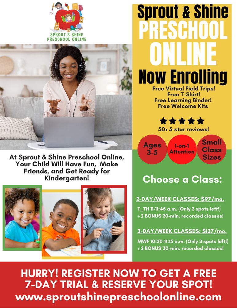 SPROUT & SHINE PRESCHOOL ONLINE - Woodbridge, Virginia - Preschools ...