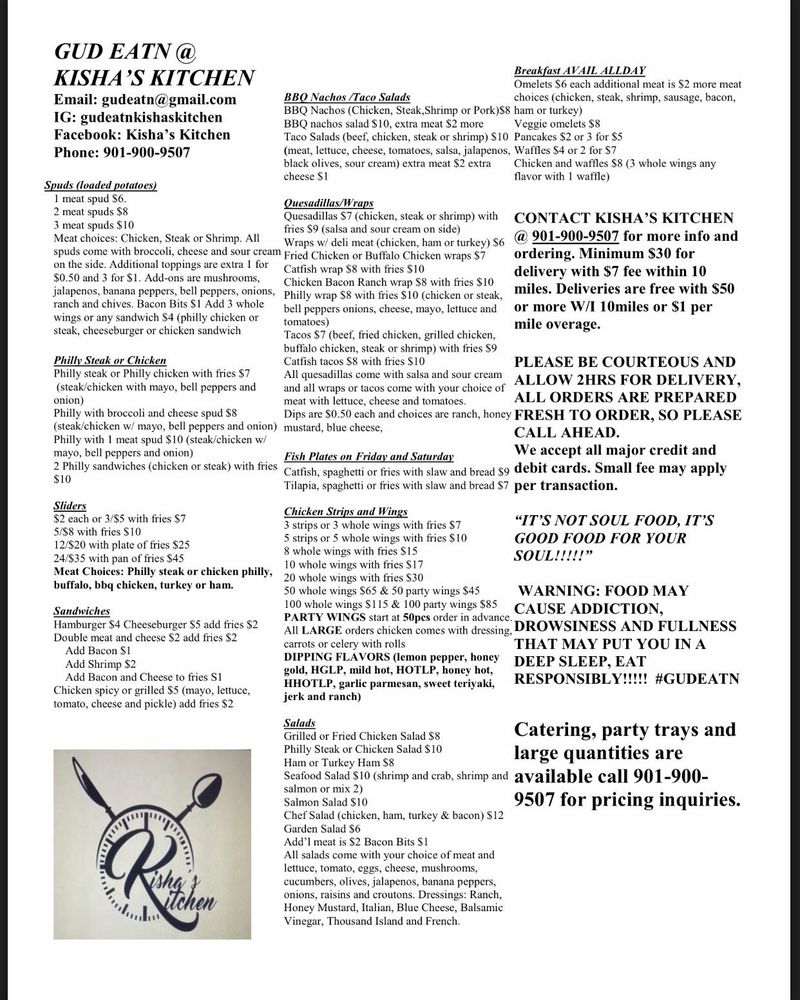 KISHA’S KITCHEN - Updated December 2025 - 4000 Chuck Ave, Memphis ...