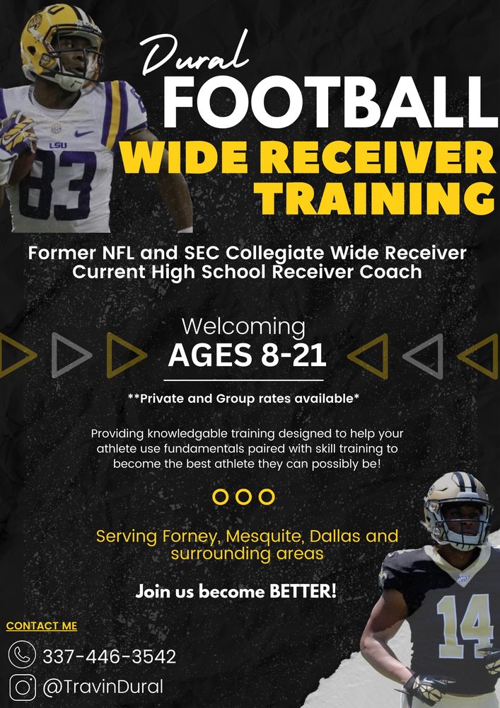 DURAL FOOTBALL WIDE RECEIVER TRAINING - Updated December 2024 - Request ...