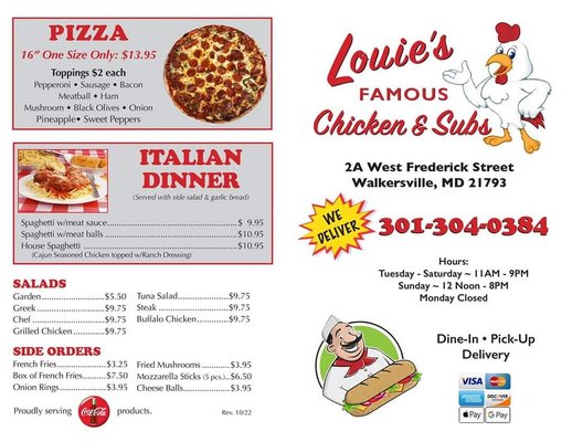 LOUIE’S FAMOUS CHICKEN & SUBS - Updated November 2025 - 2A W Frederick ...
