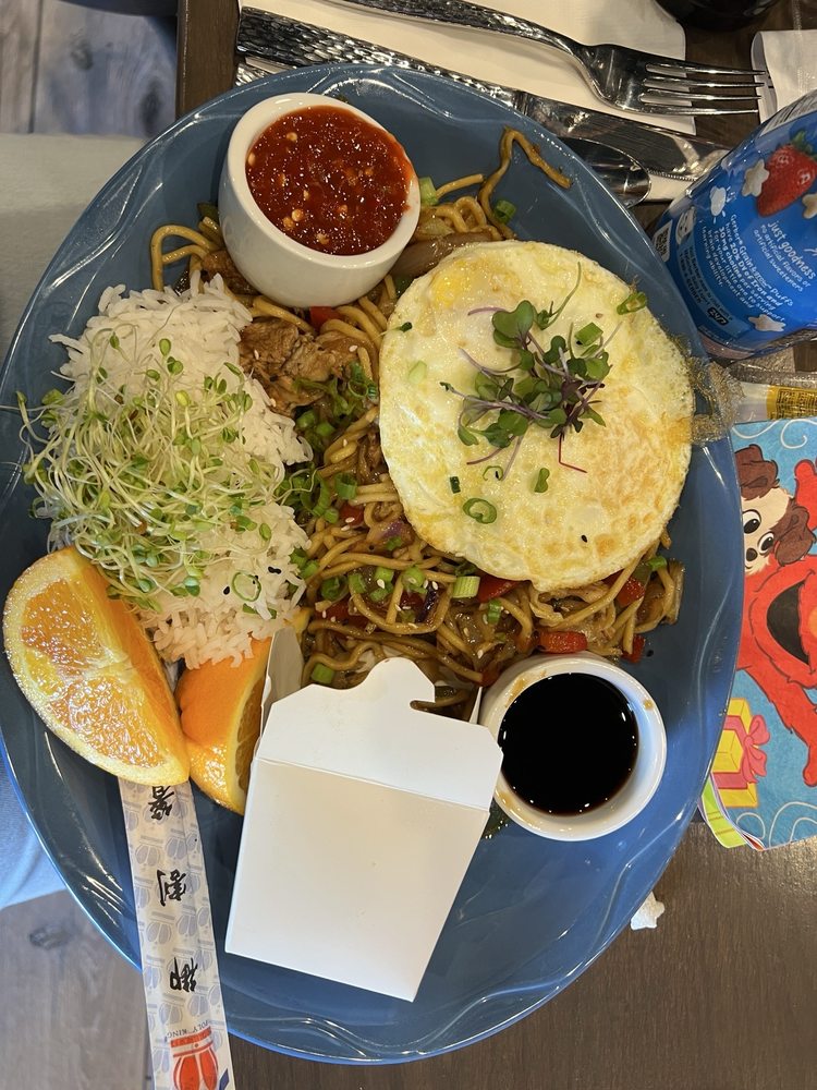 The breakfast chow mein. So good! - Yelp