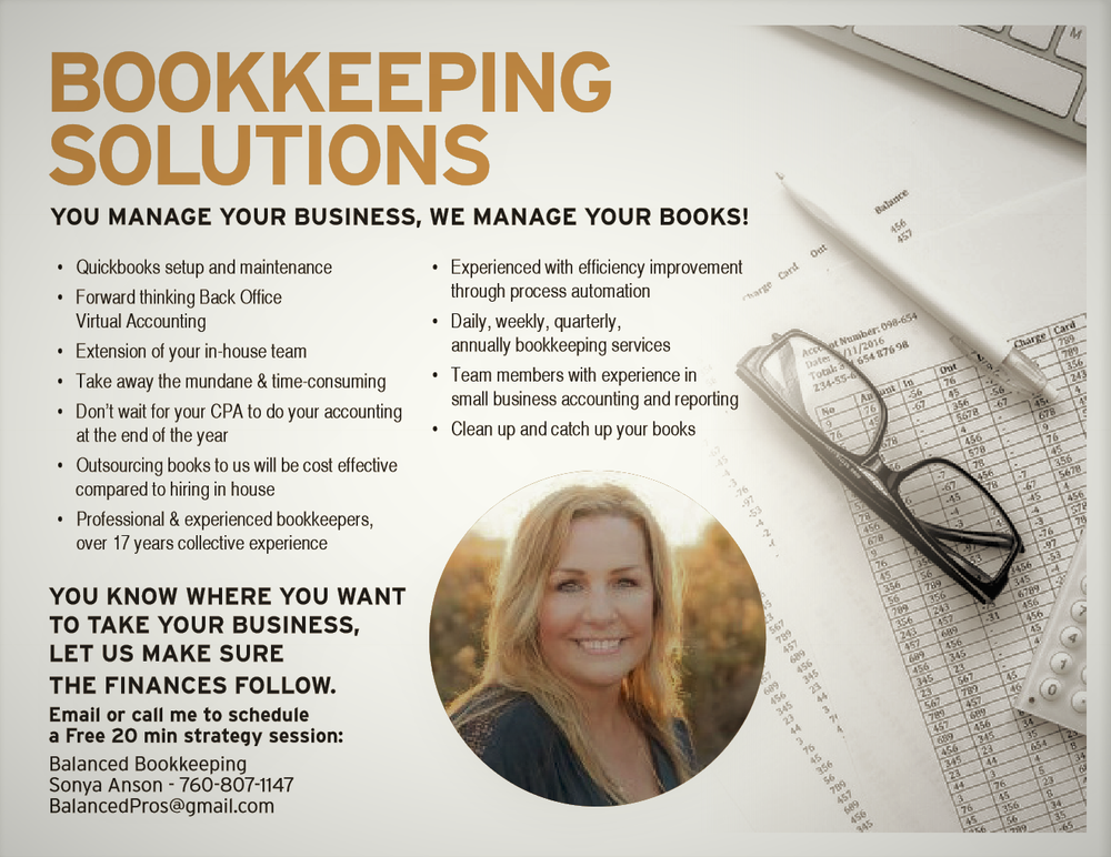 BALANCED BOOKKEEPING - Updated January 2025 - San Marcos, California ...