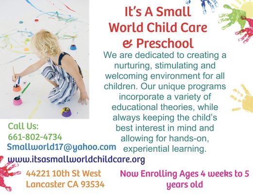 IT’S A SMALL WORLD CHILD CARE CENTER & PRESCHOOL - Updated October 2025 ...