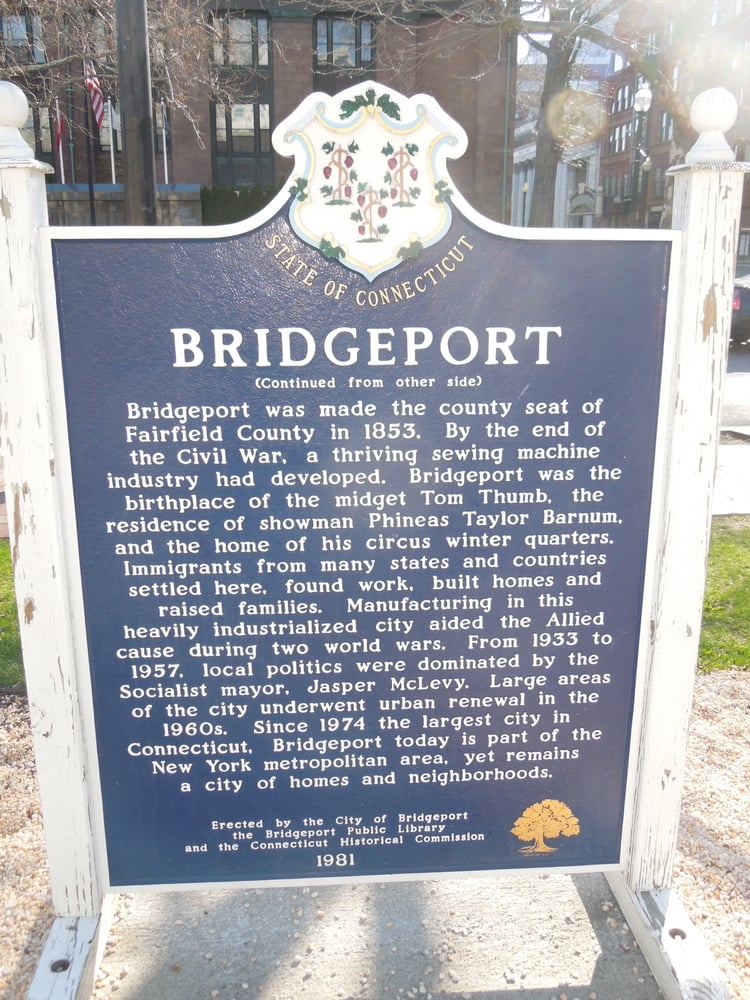 BRIDGEPORT HISTORICAL MARKER - Updated January 2025 - 999 Broad St ...