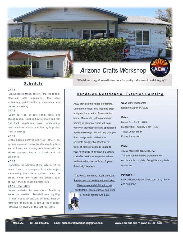 ARIZONA CRAFTS WORKSHOP - Updated January 2025 - Mesa, Arizona ...