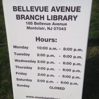 MONTCLAIR PUBLIC LIBRARY - BELLEVUE AVENUE BRANCH - Updated October ...