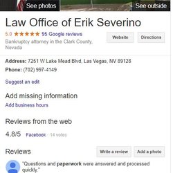 LAW OFFICE OF ERIK SEVERINO - 65 Reviews - 7251 W Lake Mead Blvd, Las ...