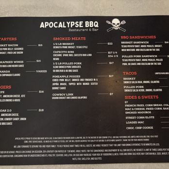 APOCALYPSE BBQ - Updated September 2025 - 1718 Photos & 922 Reviews ...