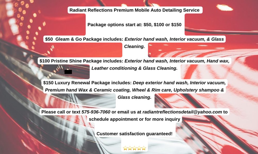 RADIANT REFLECTIONS PREMIUM MOBILE AUTO DETAILING SERVICE - Updated ...