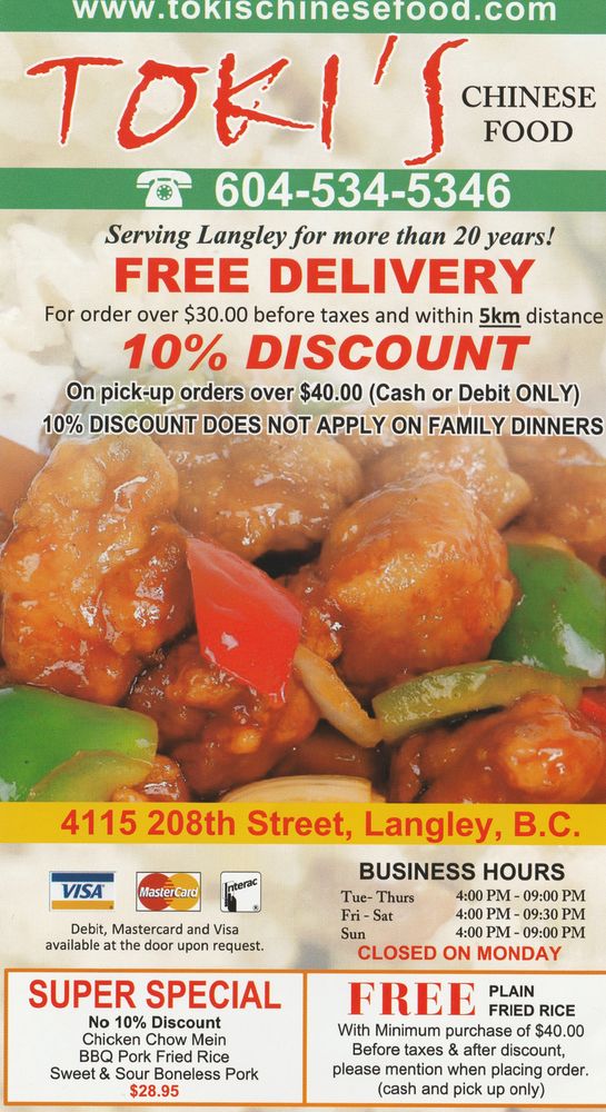 TOKI’S CHINESE FOOD - Updated December 2025 - 12 Photos - 4115 208 ST ...