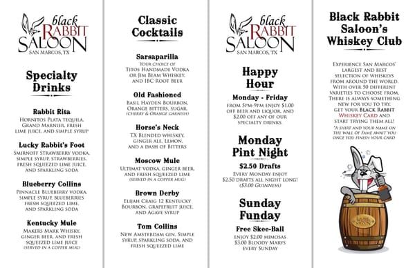 BLACK RABBIT SALOON - Updated June 2024 - 19 Photos & 40 Reviews - 127 ...