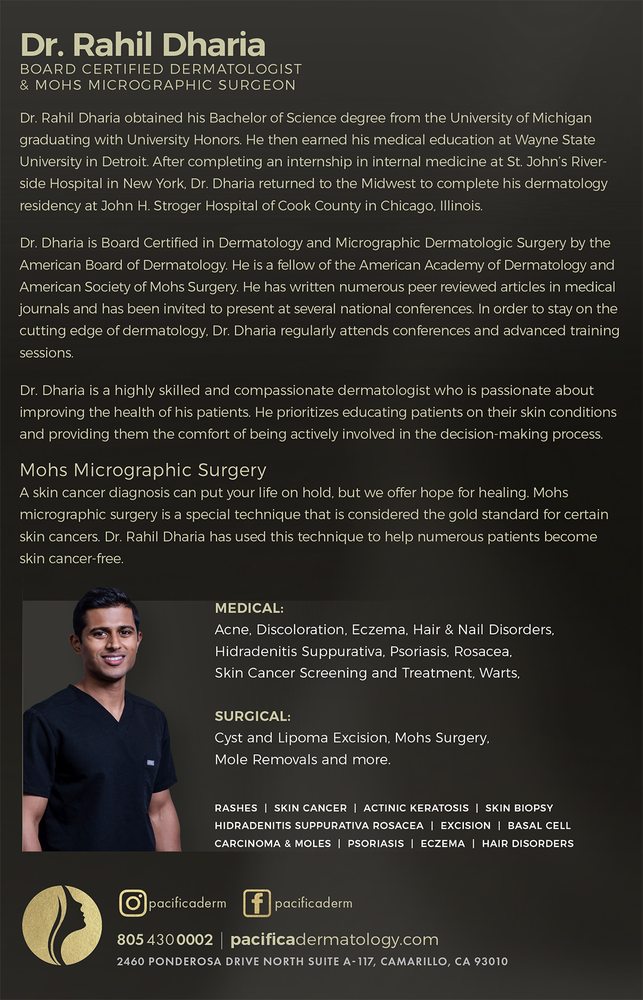 RAHIL DHARIA - PACIFICA CENTER FOR DERMATOLOGY - Updated September 2025 ...