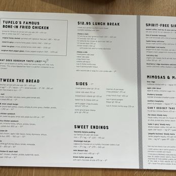 Tupelo honey menu store