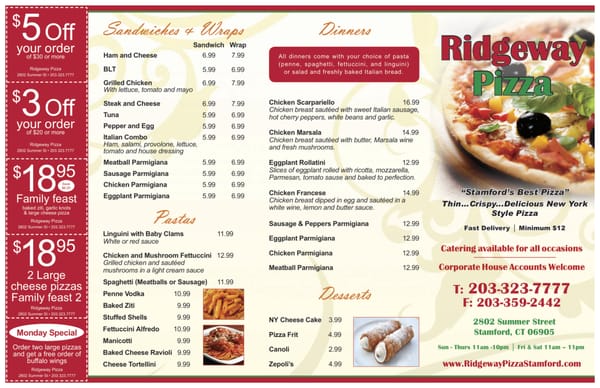 RIDGEWAY PIZZA - Updated November 2025 - 60 Reviews - 2802 Summer St ...