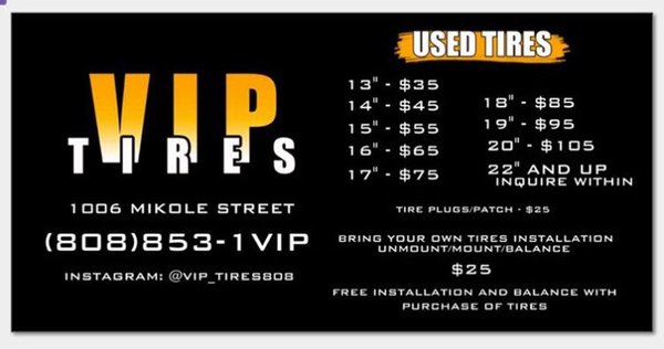 VIP TIRES - Updated December 2025 - 38 Photos & 51 Reviews - 2848 Kihei ...