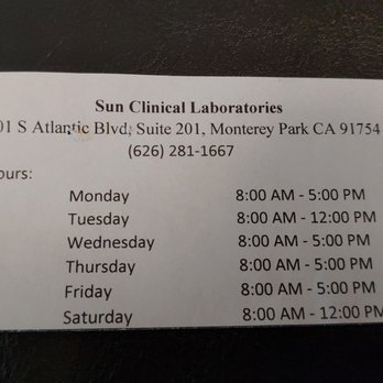 SUN CLINICAL LABORATORIES - Updated October 2025 - 701 S Atlantic Blvd ...