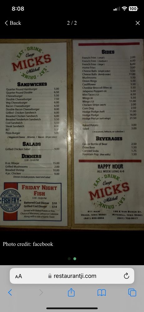 MICK’S LOUNGE & GRILL - Updated September 2025 - 611 Main St, Osage ...