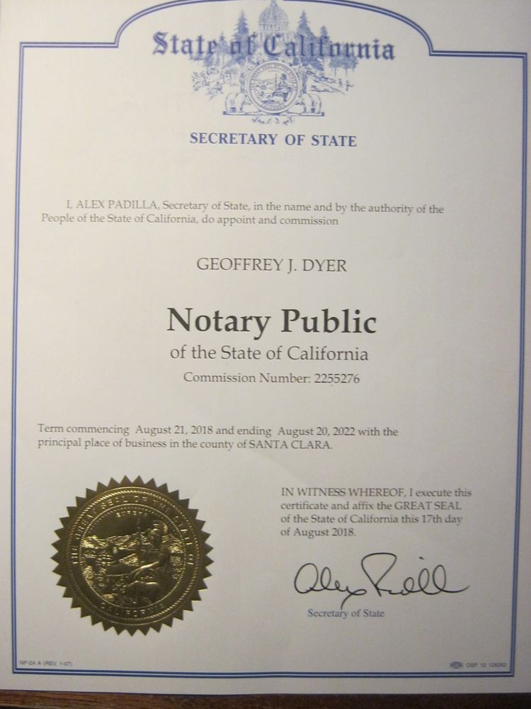 YOUR SAN JOSE MOBILE NOTARY - San Jose, California - Notaries - Phone ...