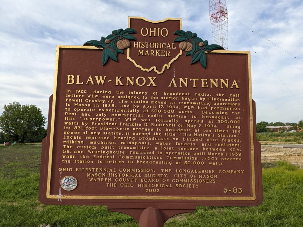 BLAW-KNOX ANTENNA HISTORICAL MARKER - Updated August 2025 - 710 Tylersville Rd, Mason, Ohio ...