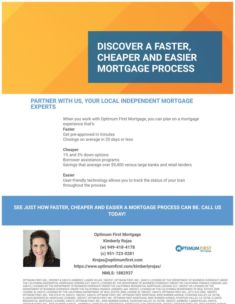 KIMBERLY ROJAS - OPTIMUM FIRST MORTGAGE - 8900 Warner Ave, Santa Ana ...