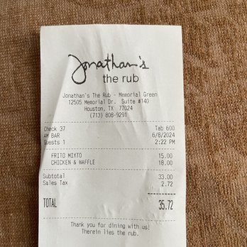 JONATHAN’S THE RUB AT MEMORIAL GREEN - Updated November 2024 - 588 ...