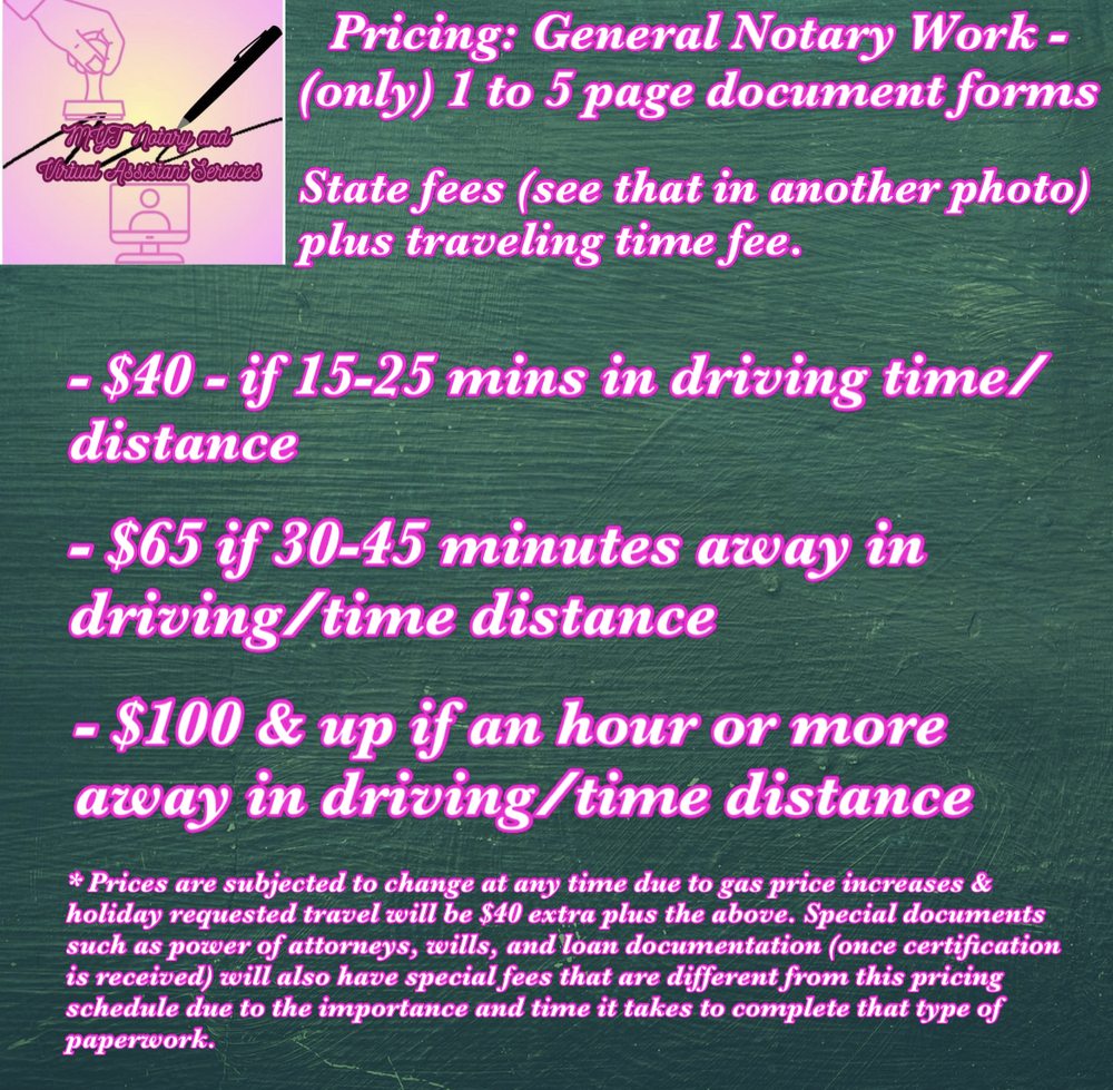 MYT NOTARY AND VIRTUAL ASSISTING SERVICES - Updated November 2024 - Request a Quote - Munhall ...