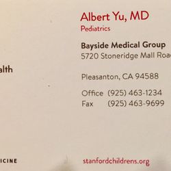 ALBERT YU, MD - STANFORD MEDICINE CHILDREN’S HEALTH - 5720 Stoneridge ...