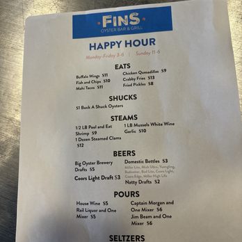 FINS OYSTER BAR & GRILL - Updated December 2025 - 12 Photos & 14 ...