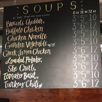 Ladles soup menu store